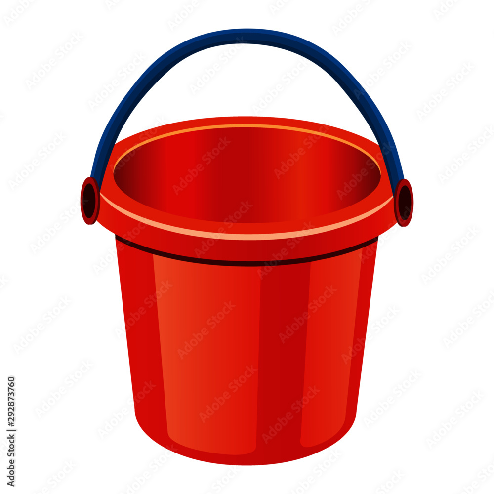 Red Bucket with Blue Handle - Cartoon Vector Image Stock Vector | Adobe ...