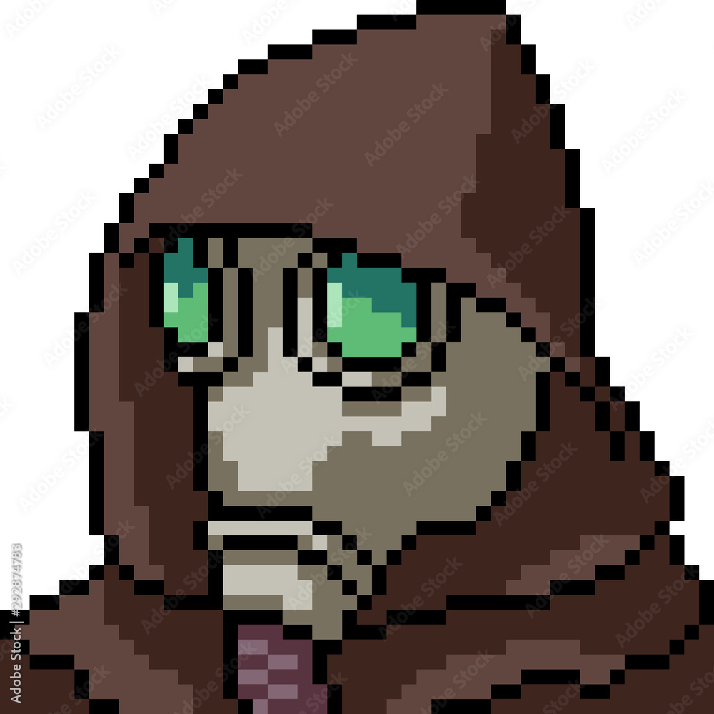 vector pixel art mask hood Stock Vector | Adobe Stock