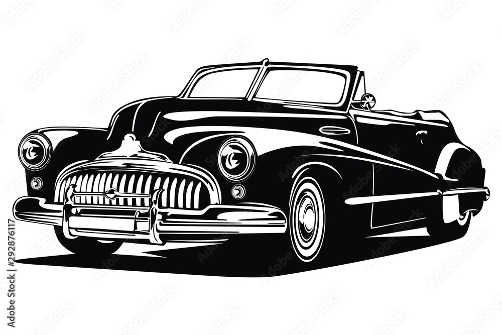 Classic vintage retro car design Stock Vector | Adobe Stock