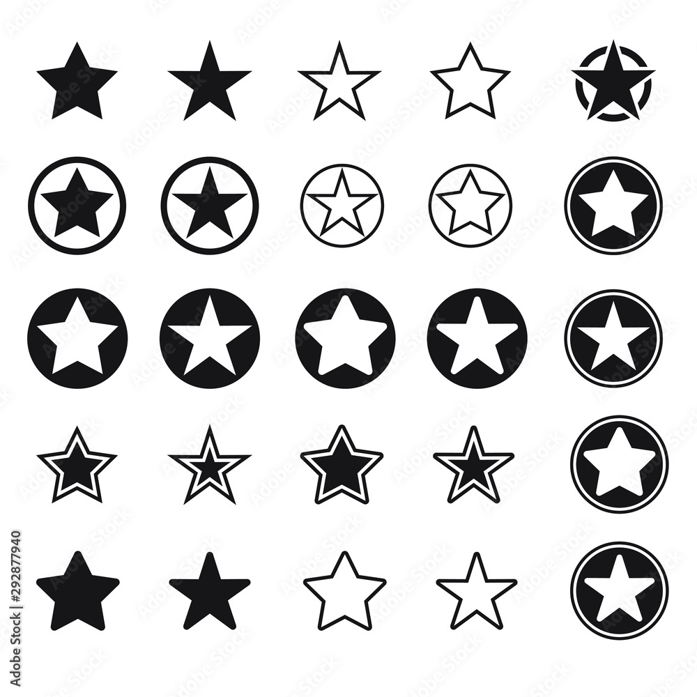 Star icons. Sparkles, shining burst. Vector symbols star isolated on ...