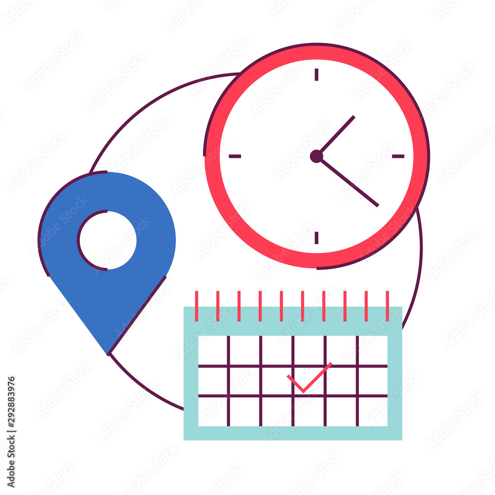Date, time and place icon Stock Vector | Adobe Stock