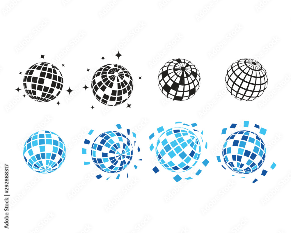 Disco ball collection set graphic design template vector Stock Vector ...