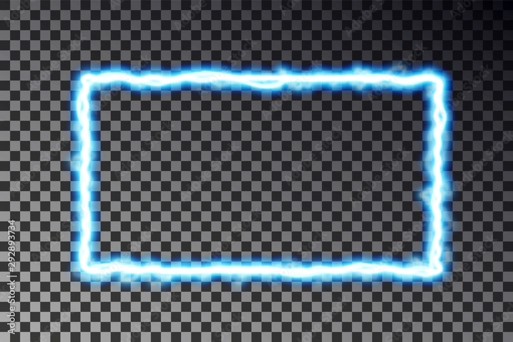 Vector light frame banner isolated on dark background. Shine border in ...