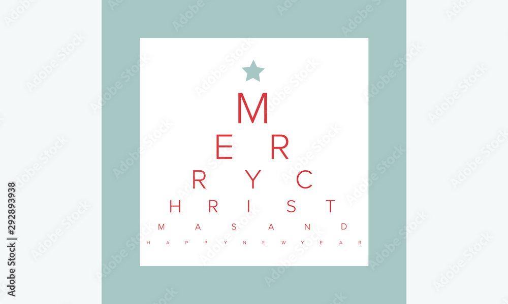 Original Christmas Card Design Inspired By Snellen Eye Chart, Optometry ...