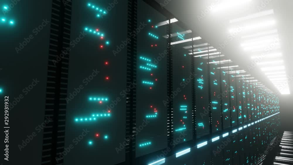 Data center with endless servers. Network and information servers ...