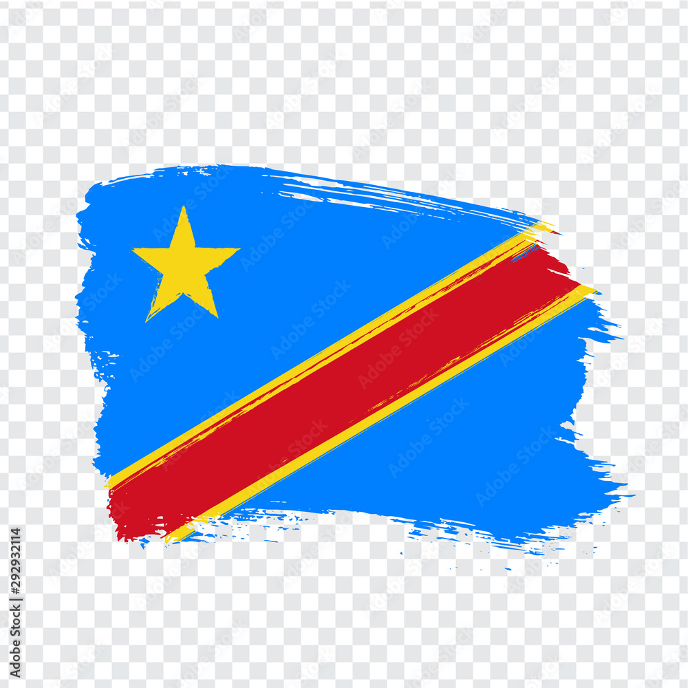Flag Democratic Republic Of The Congo From Brush Strokes Flag