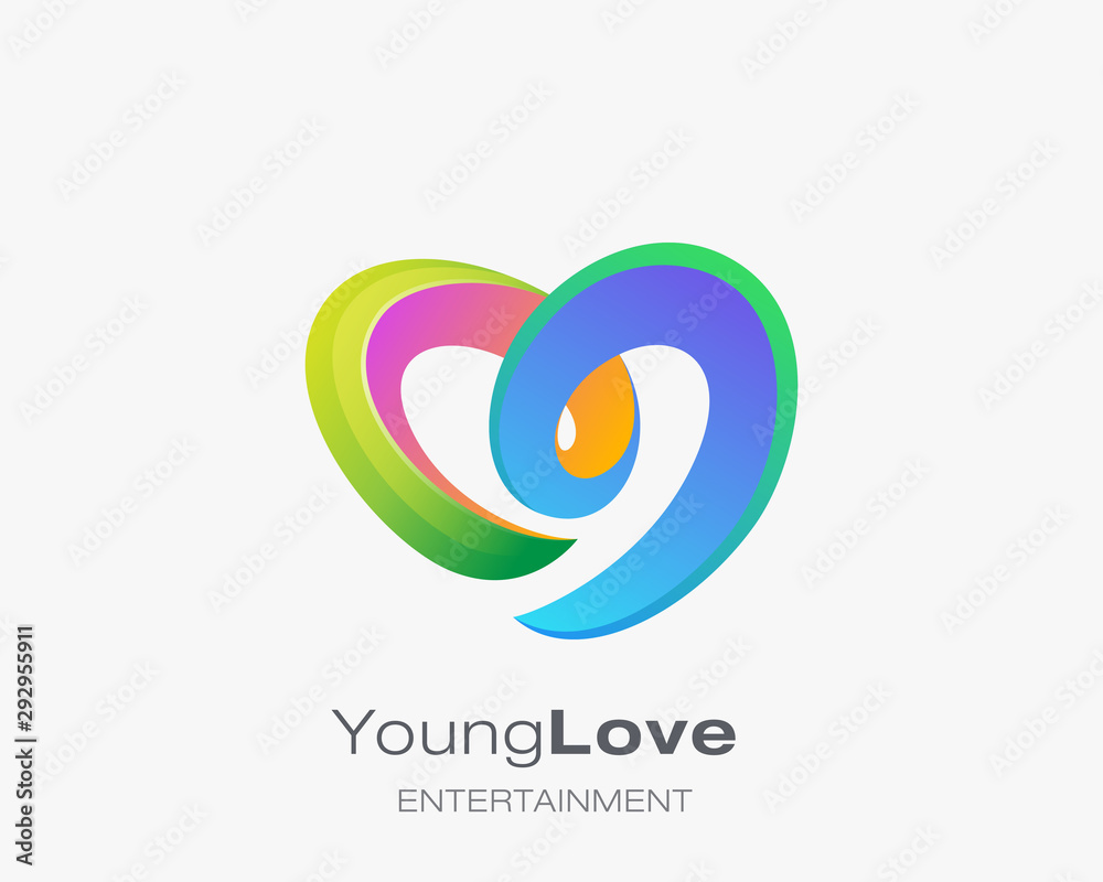 Creative abstract heart or letter M logo design concept. Stock Vector ...