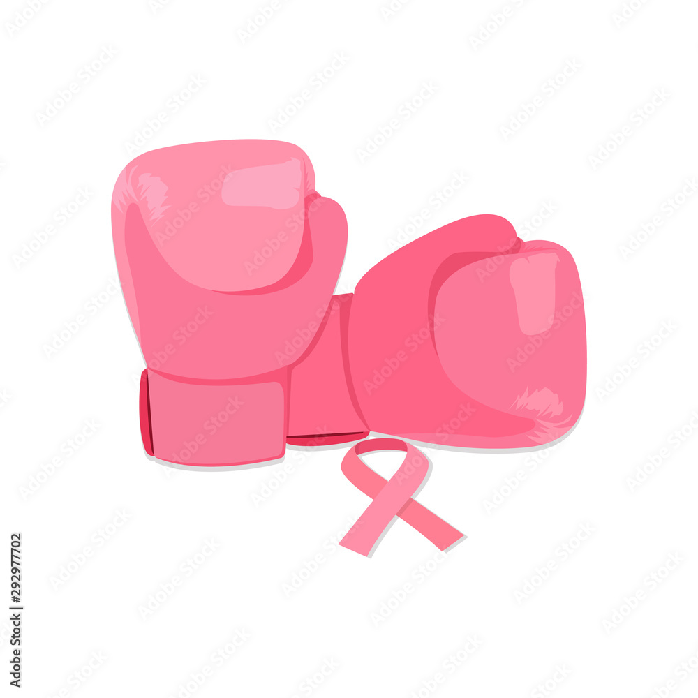 Pink Boxing Gloves Vector
