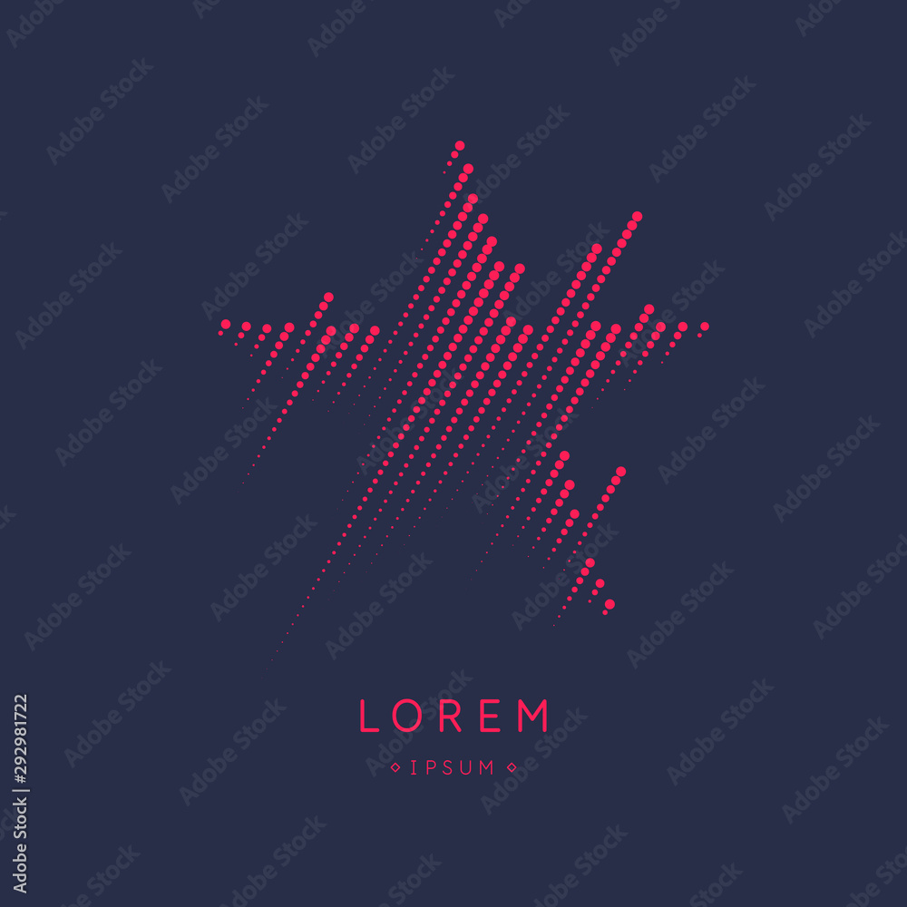 Design element with dynamic lines and particles. Vector illustration ...