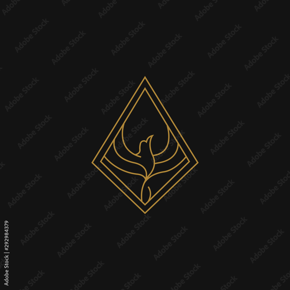 Phoenix minimalist one line logo - Single continuous line drawing of ...