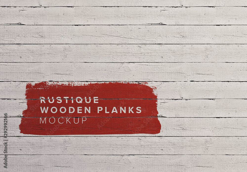 Painted Rustic Wooden Planks Mockup Stock Template | Adobe Stock