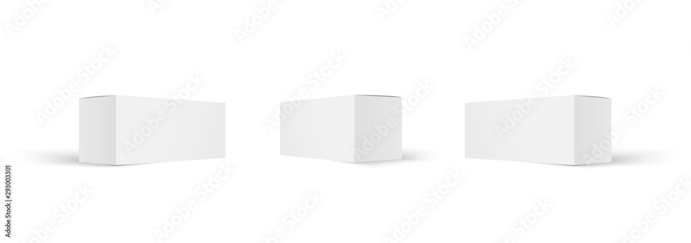Set of Product Cardboard Package Box Mock Up Isolated On White ...
