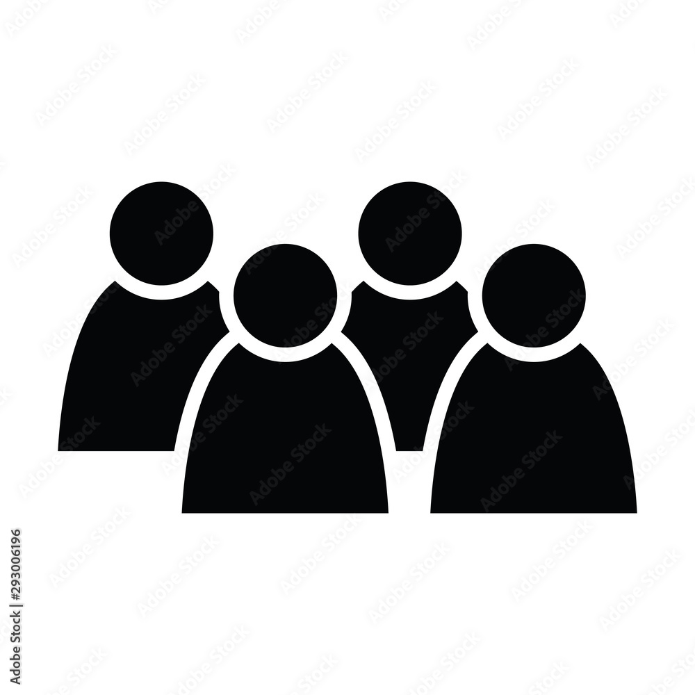4 people icon. Group of persons. Simplified human pictogram. Modern ...