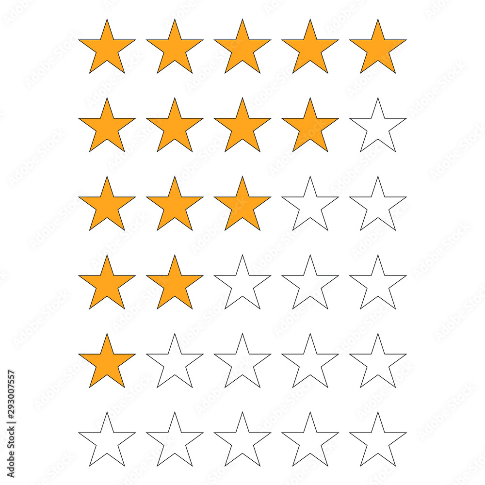 5 star rating icon half stars, review Stock Vector | Adobe Stock