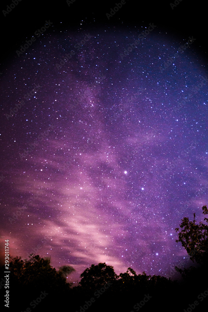 Purple Night Sky with Moonlight and Stars Stock Photo | Adobe Stock