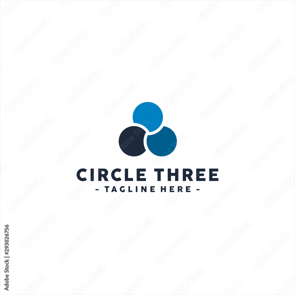Abstract Circle three logo design inspiration Stock Vector | Adobe Stock