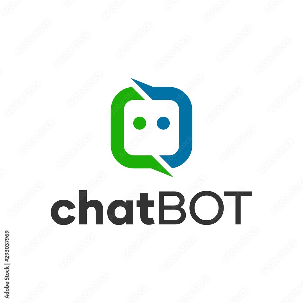 Chat Bot Chatting Logo Concept Stock Vector | Adobe Stock
