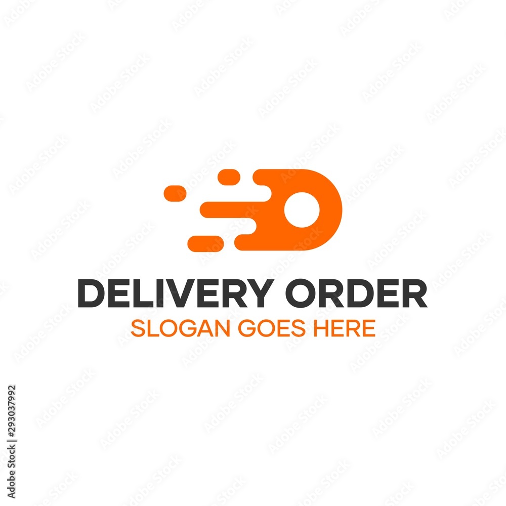 Delivery Fast Digital Logo Design Idea Stock Vector | Adobe Stock