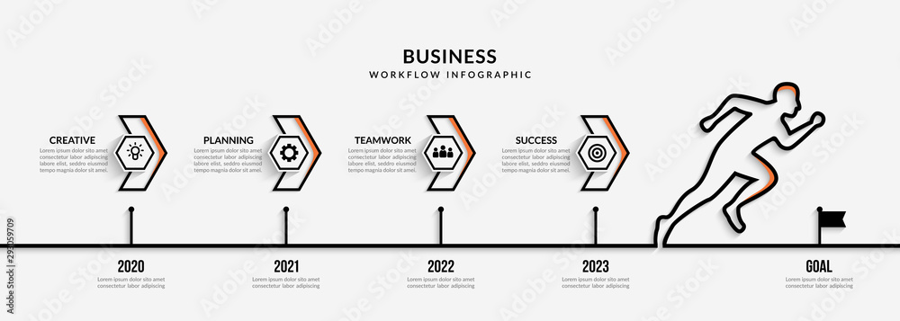Business data visualization with multiple options, Outline infographic ...