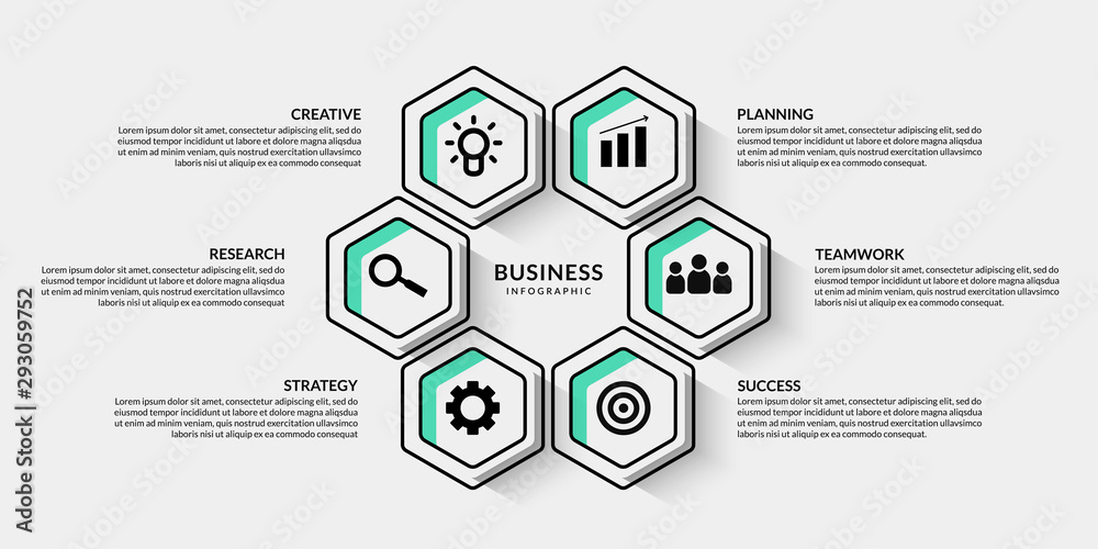 Business infographic with multiple options, Outline data visualization ...