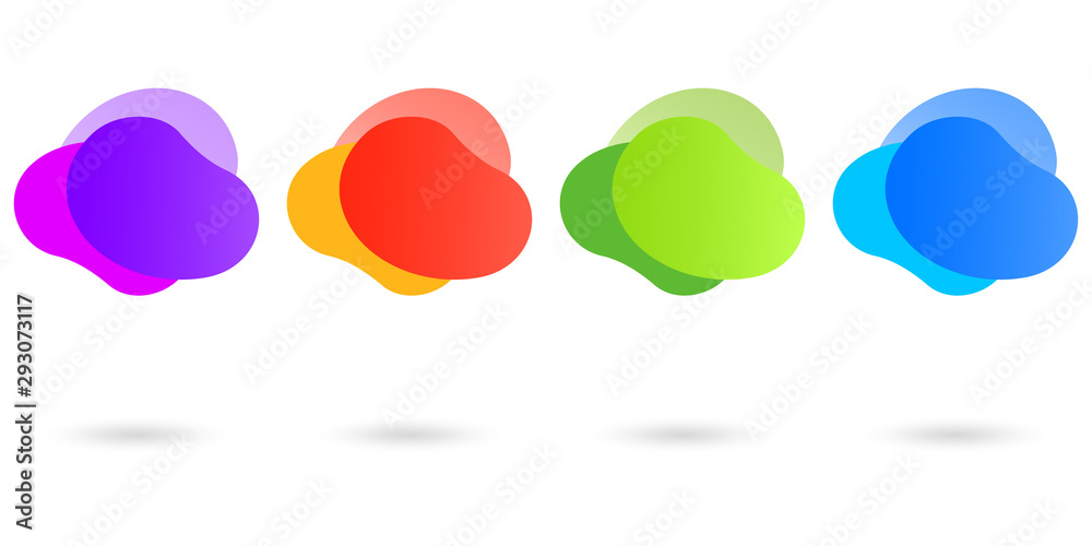 Abstract dynamic shapes design set. Fluid or liquid gradient banner ...