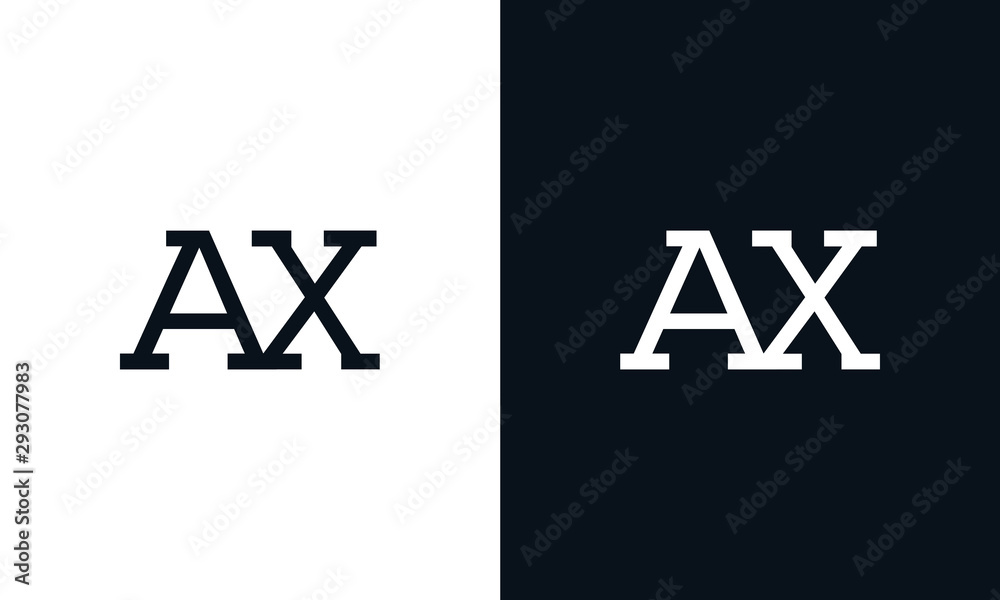 Minimalist line art letter AX logo. This logo icon incorporate with two ...