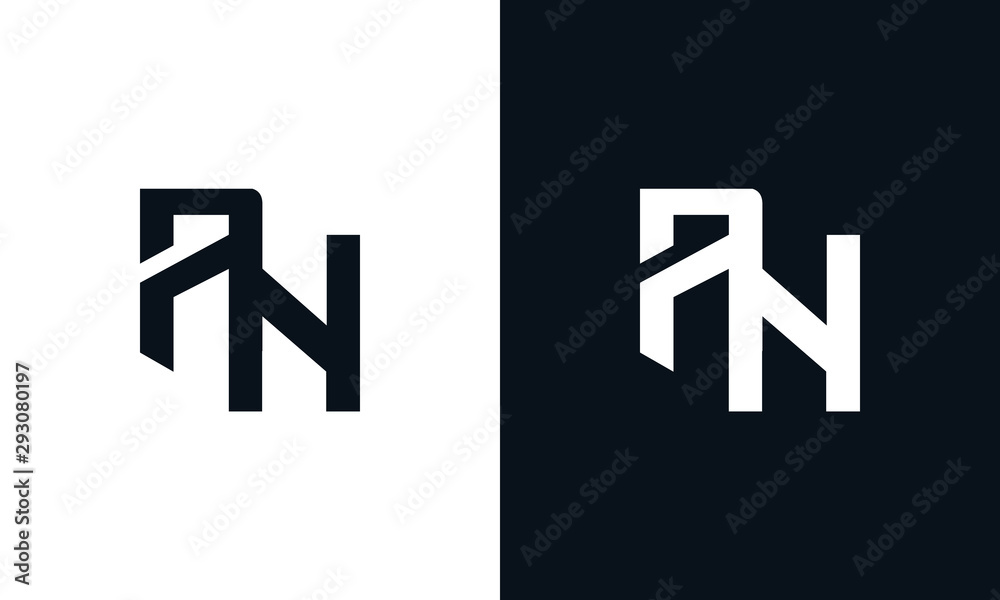 Minimalist abstract letter AN logo. This logo icon incorporate with two ...