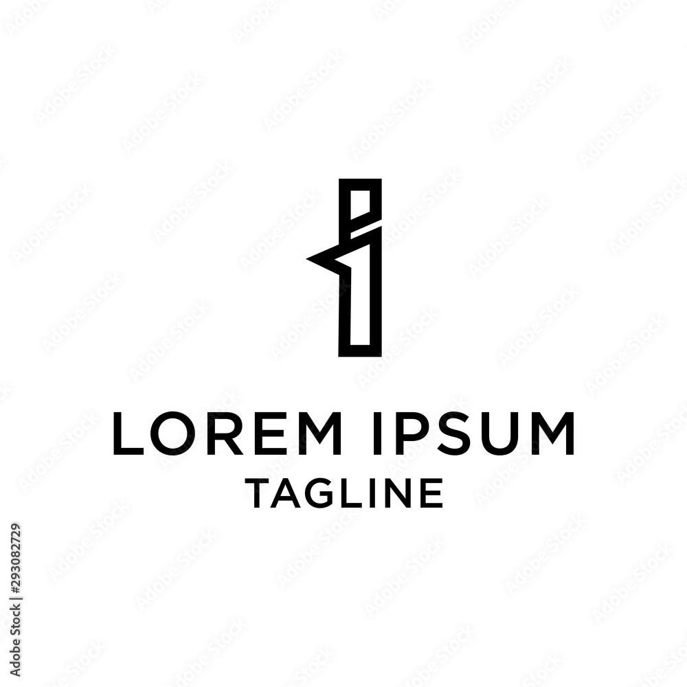 Initial letter and number logo, I and 1, I1, 1I, line logo design ...