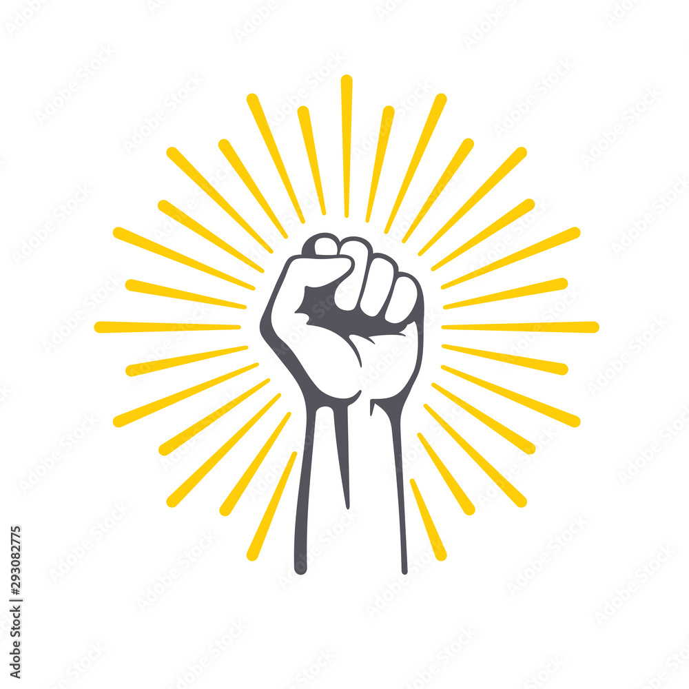 Fist male hand, proletarian protest symbol. Power sign. Stock Vector ...