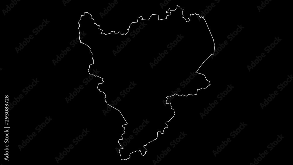 East Midlands England UK region map outline animation Stock Video ...