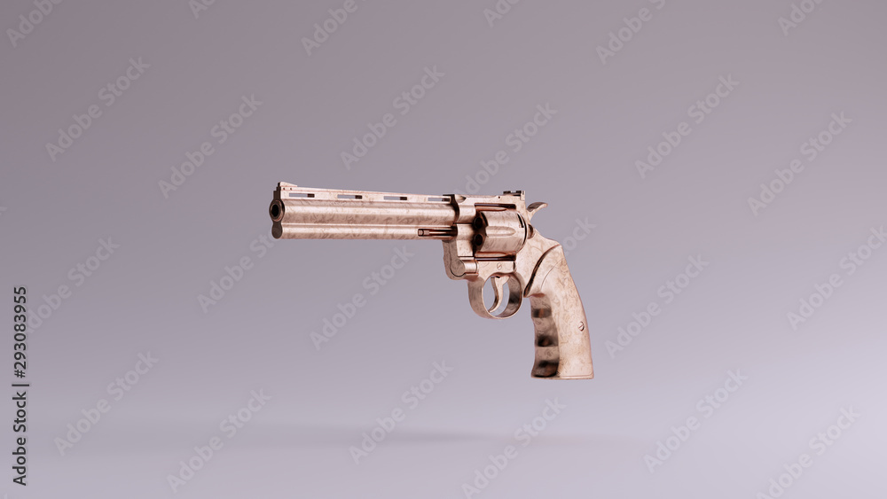 Bronze Large Double Action Revolver 3 Quarter Left View 3d illustration ...