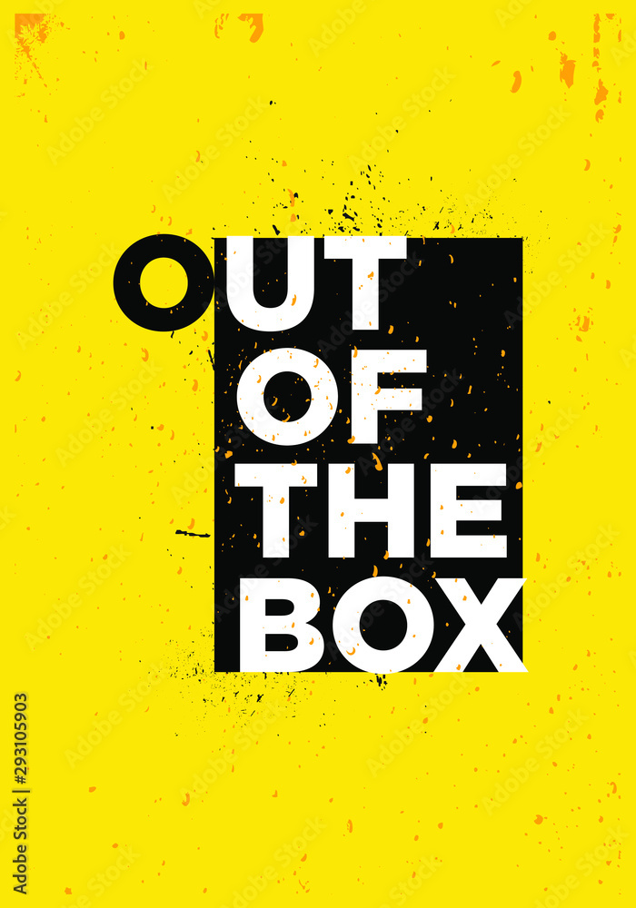 out of the box motivational quotes vector grunge design Stock Vector ...