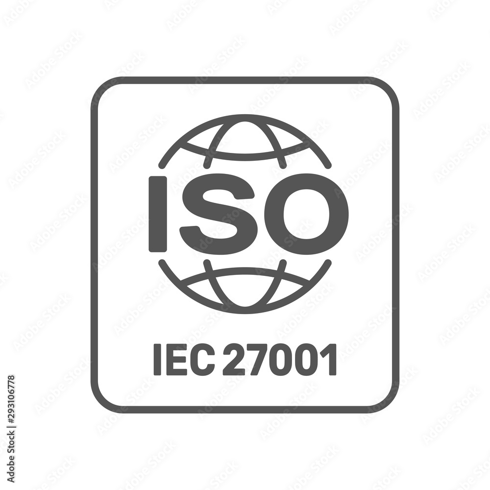 Vetor de ISO 27001 certified label. ISO IEC 27001 sign. Vector ...