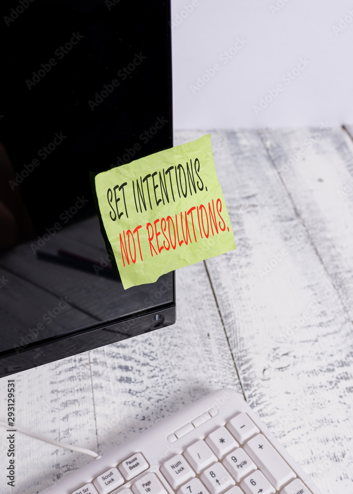 Word writing text Set Intentions Not Resolutions. Business photo ...