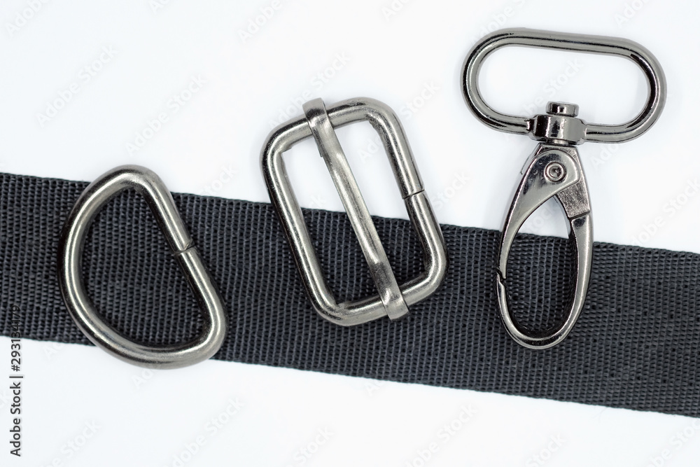 Sewing metal fittings for making bags and backpacks. Carabiner, half ...