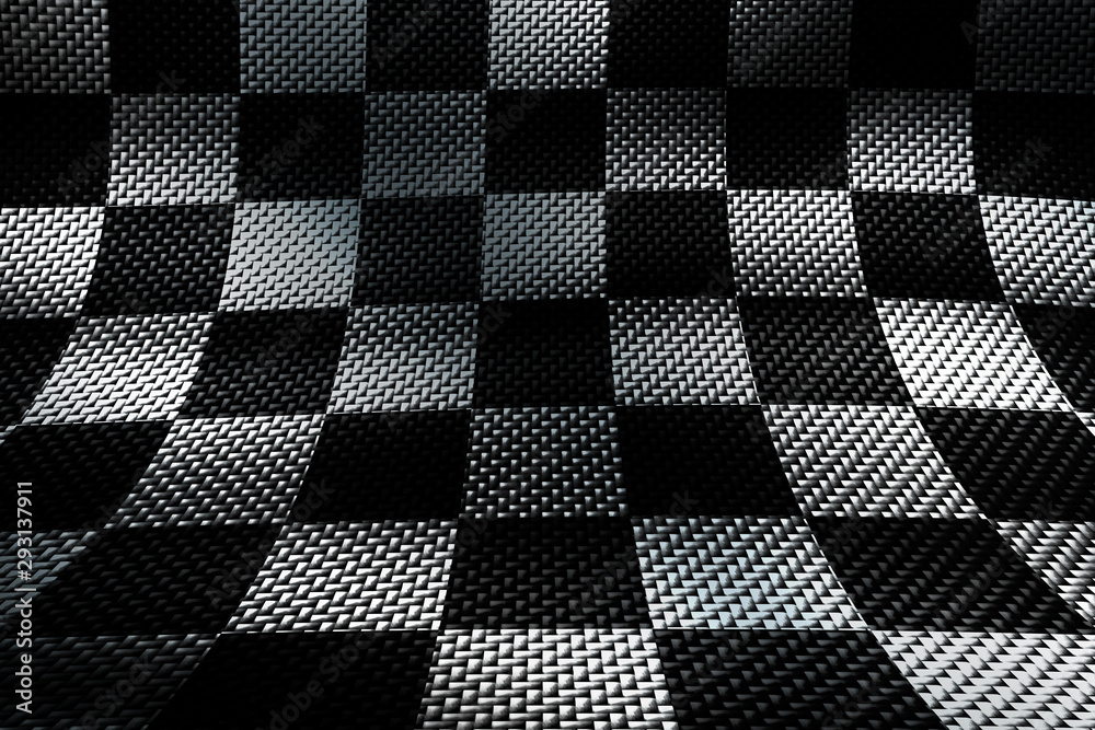carbon fiber background. checkered pattern. 3d illustration material ...