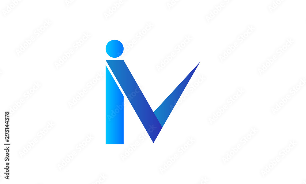 letter i v logos Stock Vector | Adobe Stock
