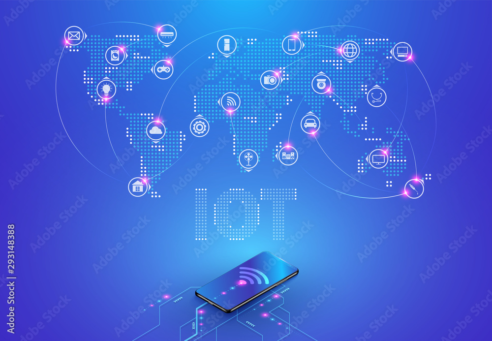 (IOT) Internet of things and network connection. Appliances icon ...