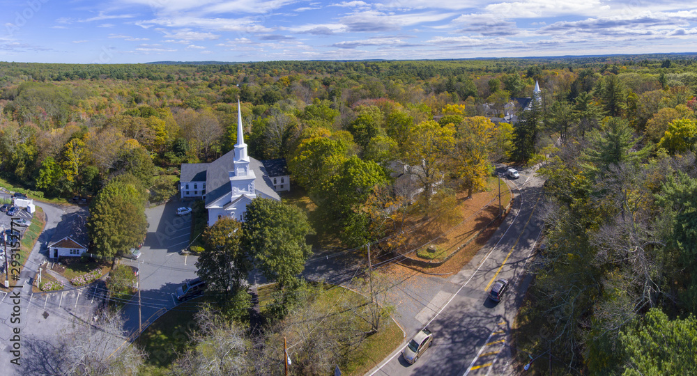 Unitarian Universalist Area Church aerial view panorama on Washington ...