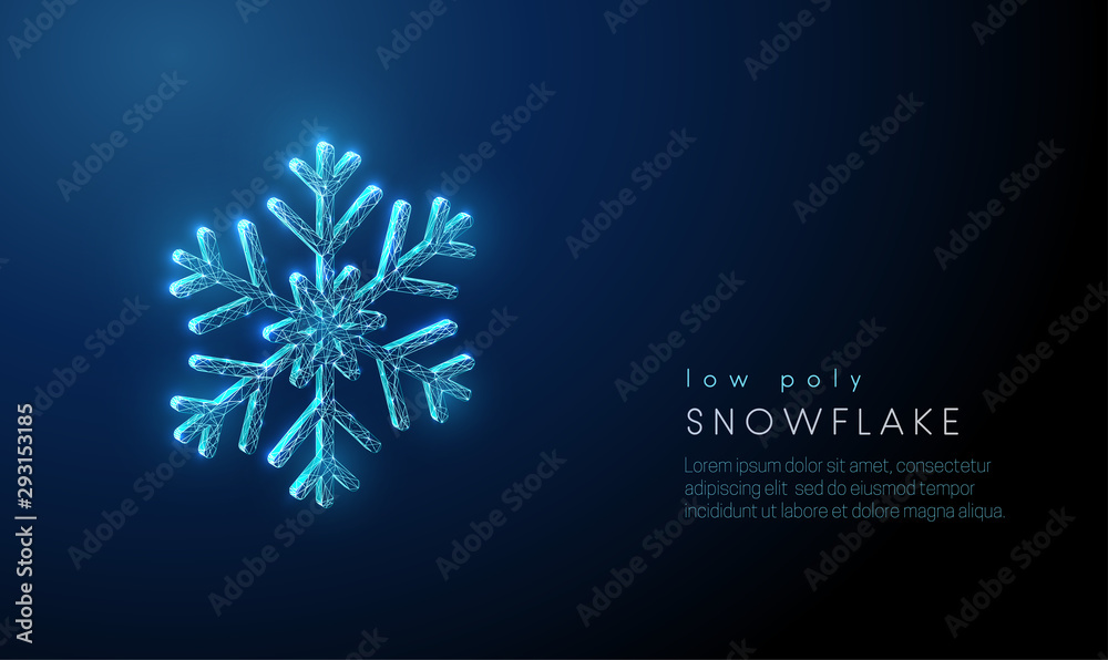 Abstract snowflake. Low poly style design. Abstract geometric ...