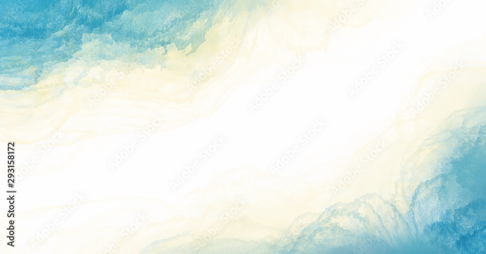 Abstract watercolor paint background by teal blue and yellow colors ...