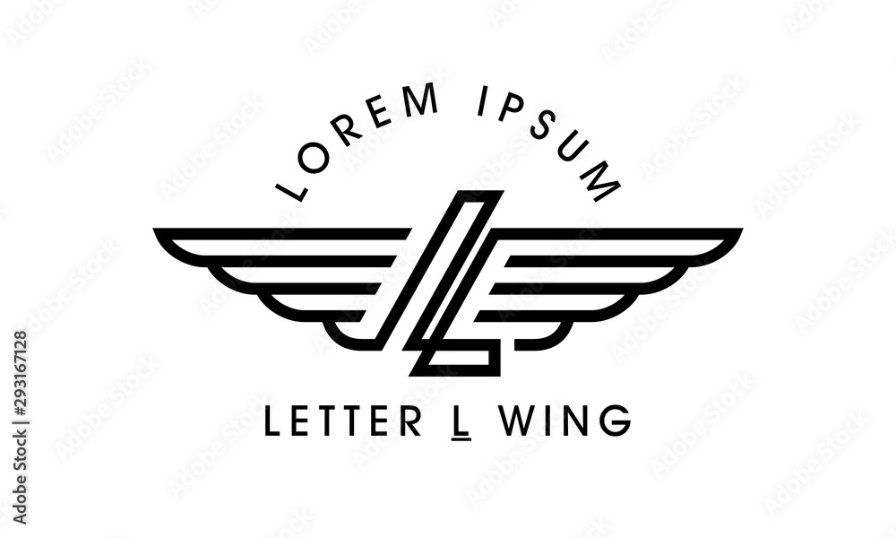 Letter L Wing Stock Vector | Adobe Stock