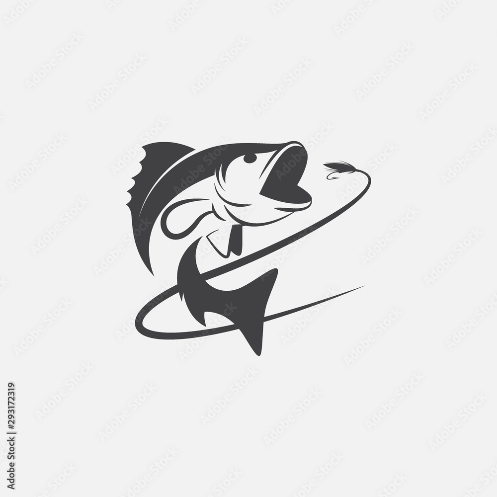 unique fishing logo template, memorable fishing logo icon. fishing ...