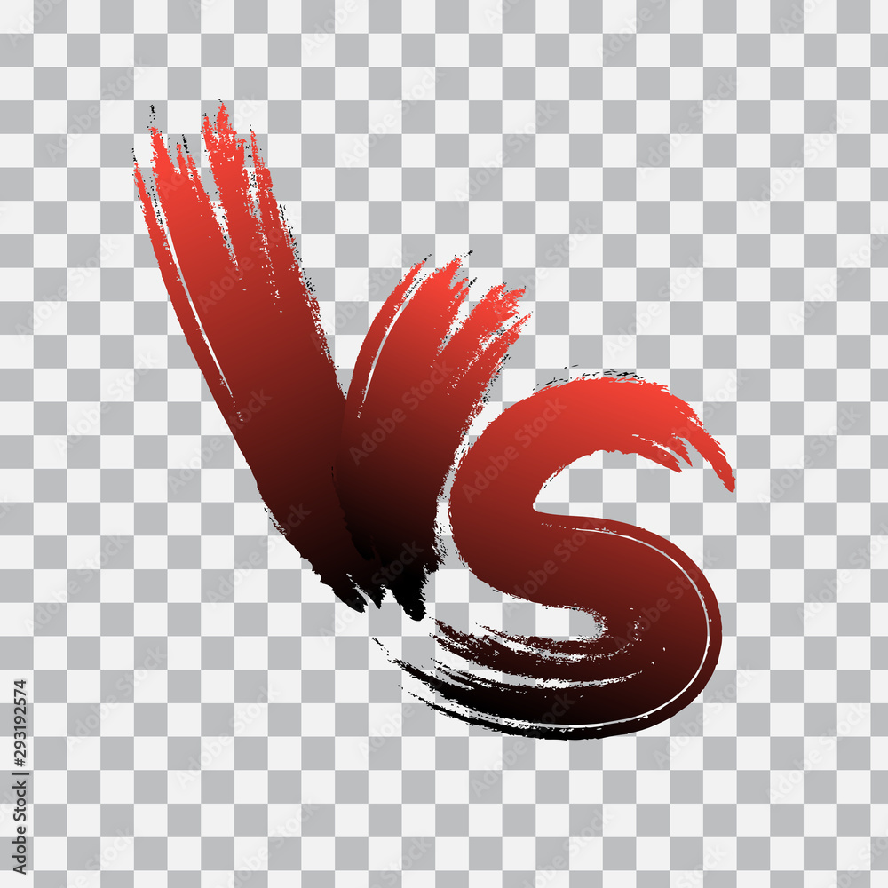 VS. Versus letter logo on transparent background. VS letters of red ...