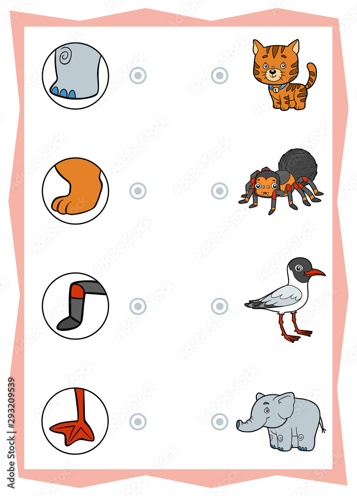 Matching game, education game for children. Find the right parts, set ...