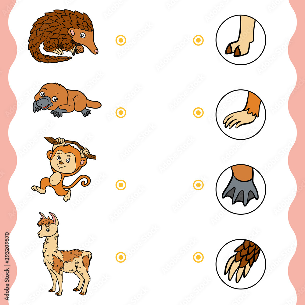 Matching game, education game for children. Find the right parts, set ...