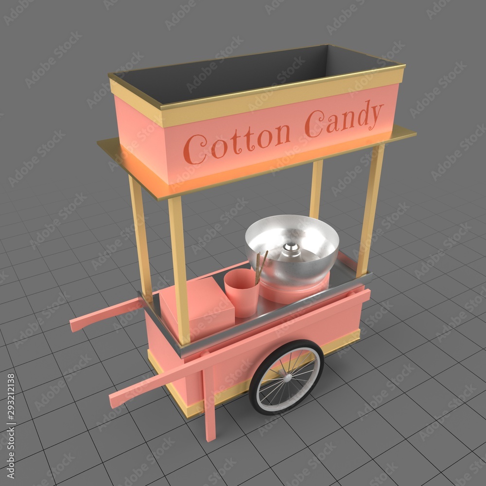 Cotton candy cart Stock 3D asset | Adobe Stock
