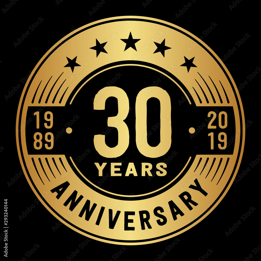 30 years anniversary logo template. Thirty years logo. Vector and ...