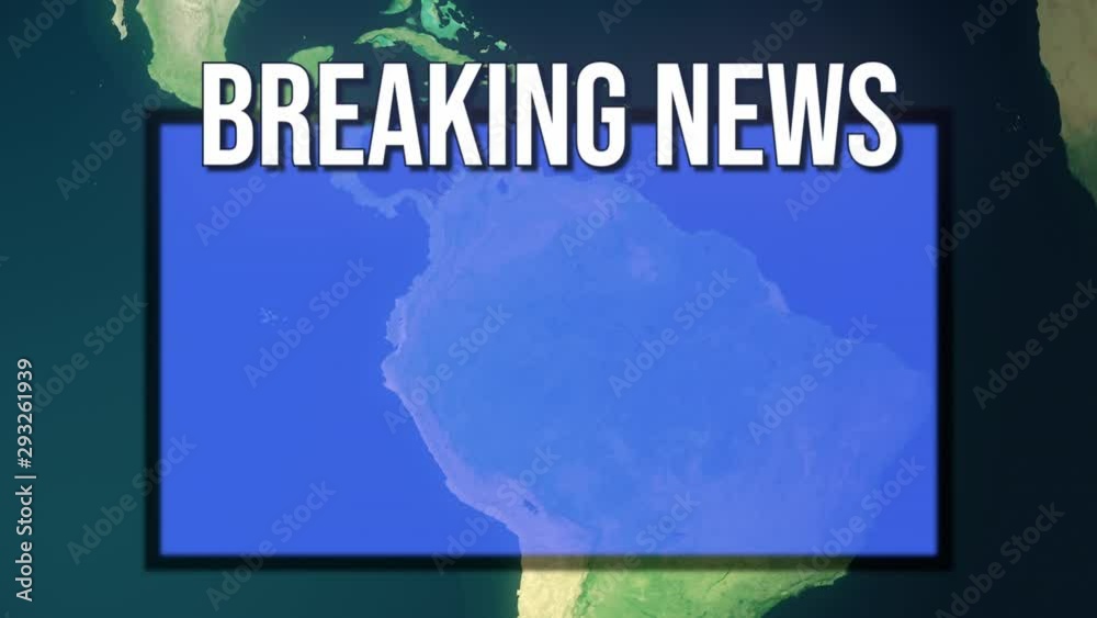 A Breaking News text headline over a semi-transparent blue box (copy ...