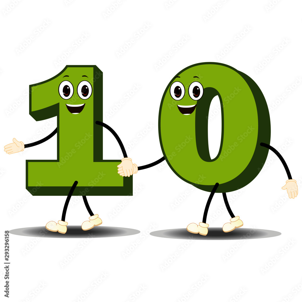 Colorful Number Ten Character - Cartoon Vector Image Stock Vector ...